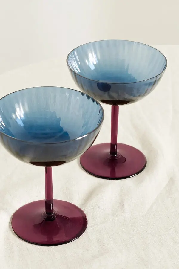 La DoubleJ Set Of Two Murano Glass Champagne Coupes