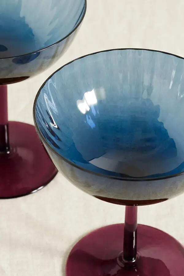 La DoubleJ Set Of Two Murano Glass Champagne Coupes