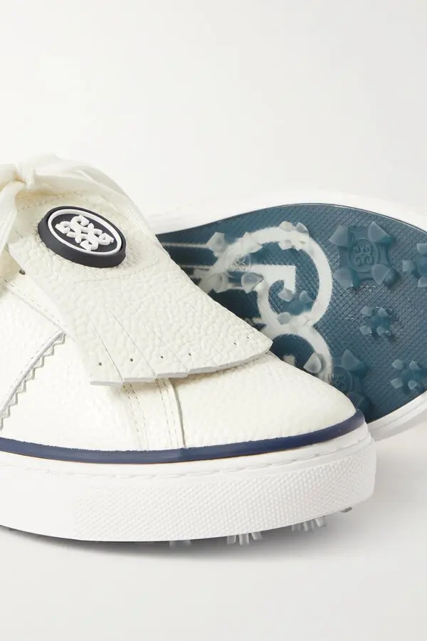 G/fore Kiltie Disruptor Fringed Smooth And Textured-leather Golf Sneakers