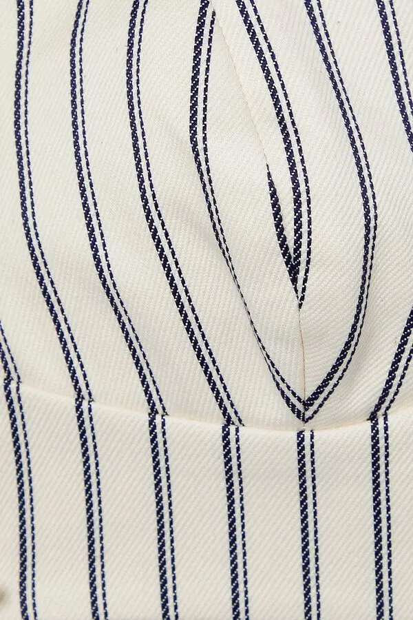 Adam Lippes Striped Cotton-twill Bralette