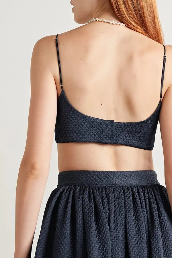 Adam Lippes Matelassé Wool-blend Bralette