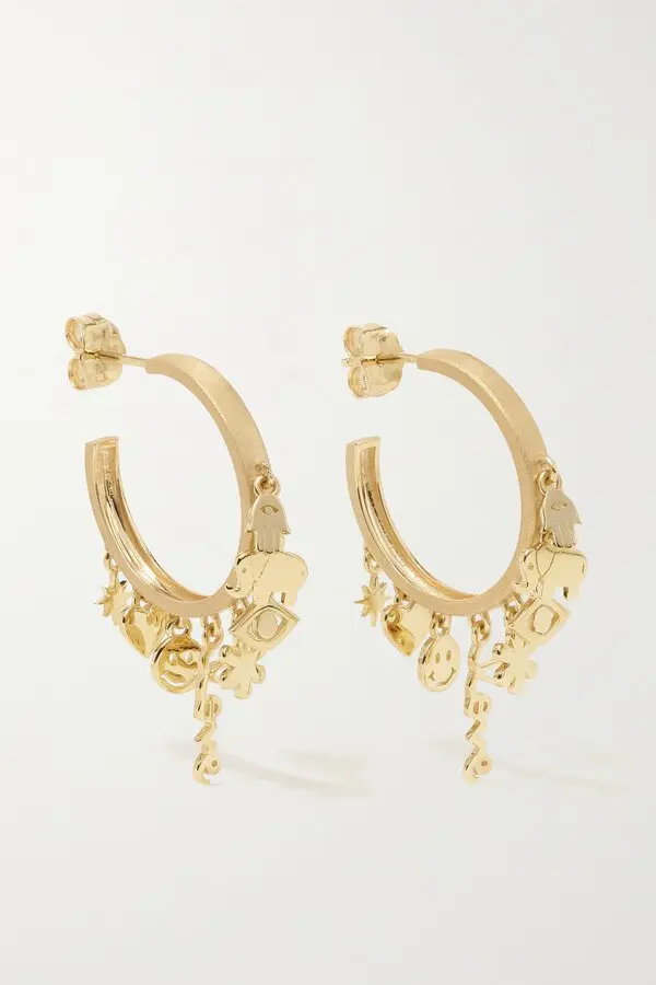 SYDNEY EVAN Icons Anniversary Medium 14-karat Hoop Earrings - Gold