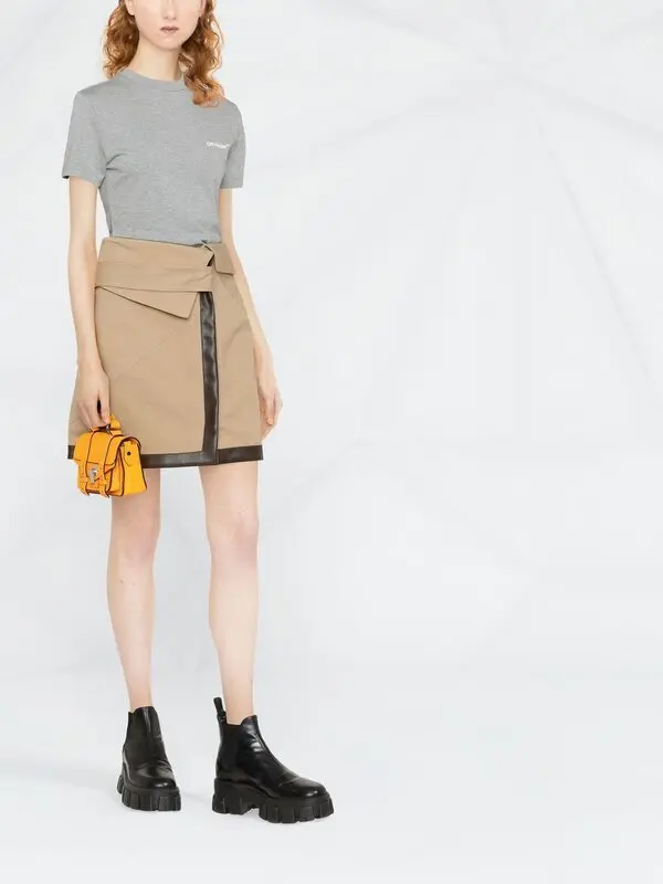 Off-White Helvetica Logo-print T-shirt - Grey