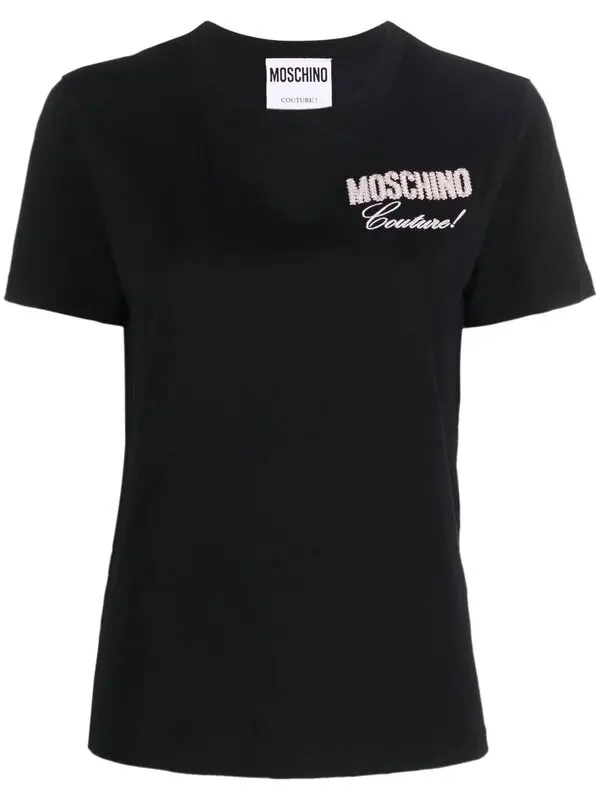 Moschino Embroidered Logo T-shirt - Black