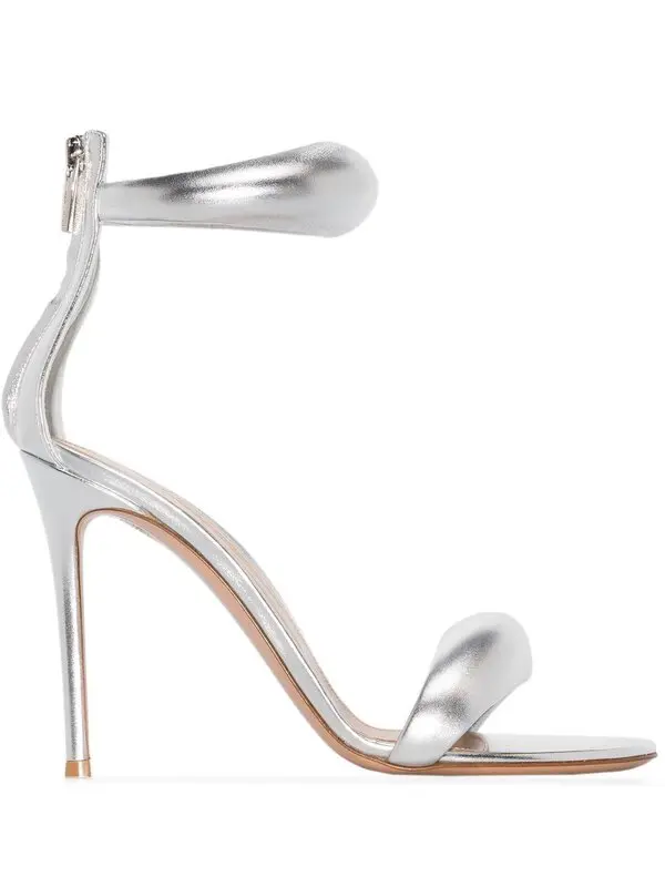 GIANVITO ROSSI Bijoux 105mm Leather Sandals - Silver