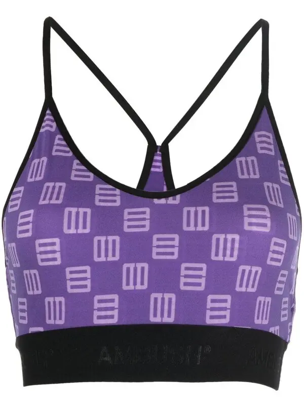 AMBUSH Monogram-print Bra Top - Purple