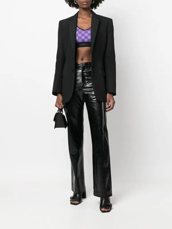 AMBUSH Monogram-print Bra Top - Purple