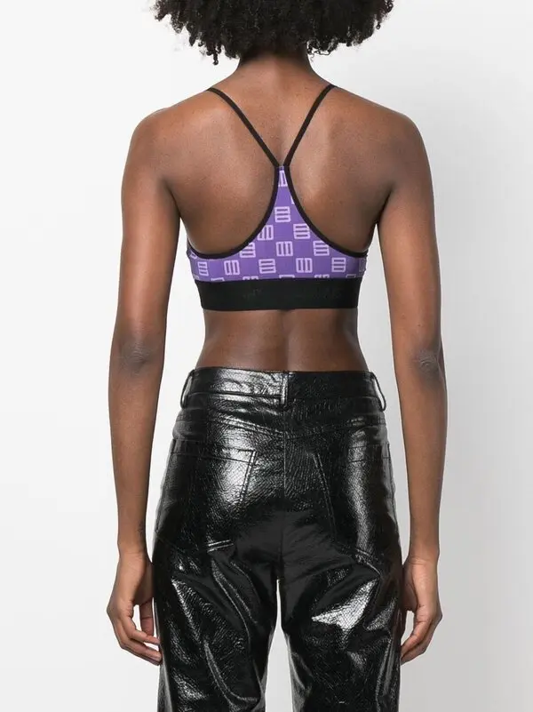 AMBUSH Monogram-print Bra Top - Purple