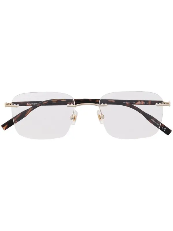 Montblanc Rimless Rectangular-frame Glasses - Brown