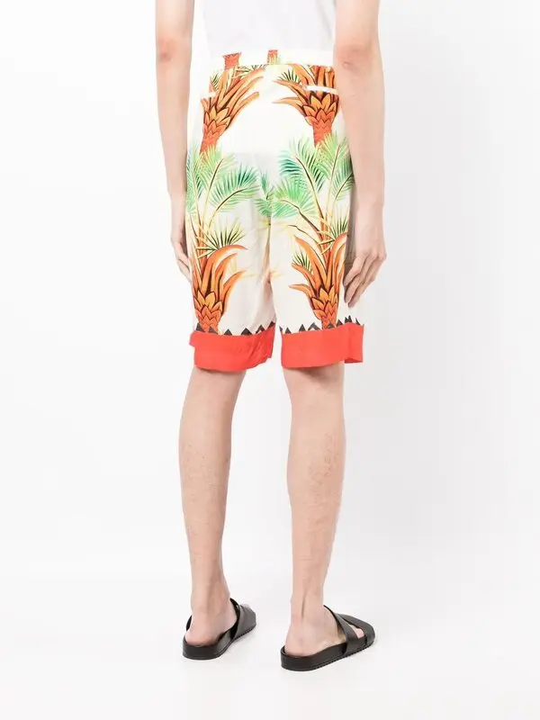 ENDLESS JOY Date Palm Motif-print Bermuda Shorts - Neutrals