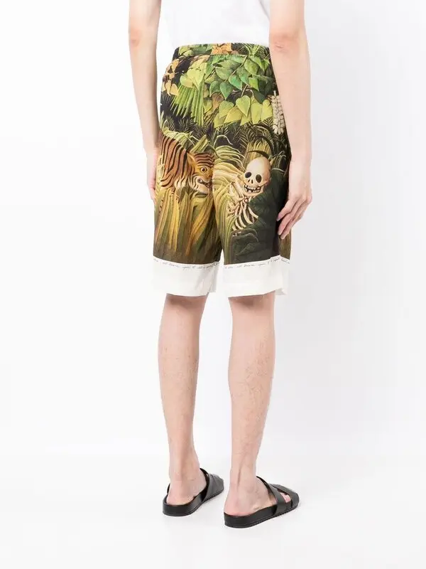 ENDLESS JOY Graphic-print Silk Shorts