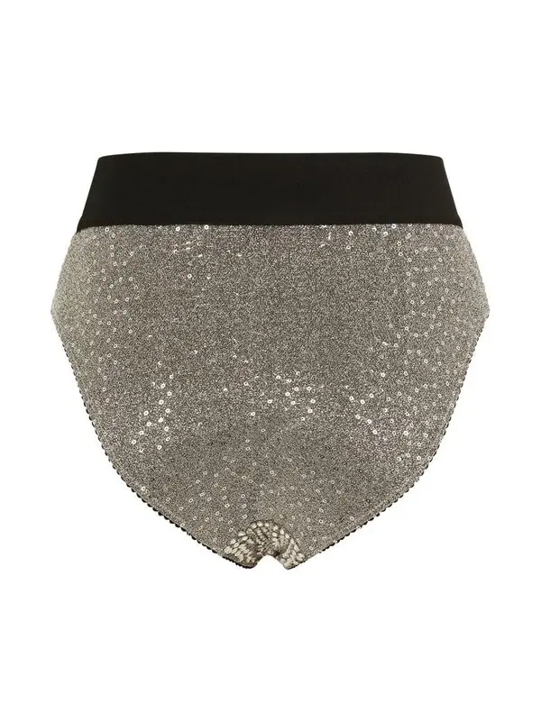 Dolce & Gabbana High-waisted Crystal-embellished Briefs