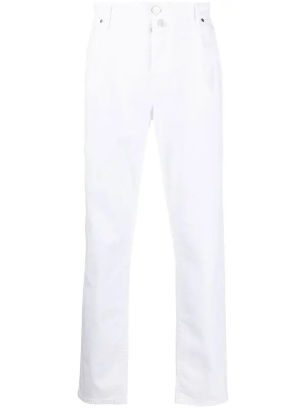 Incotex Pleat-detail Straight-leg Trousers - White