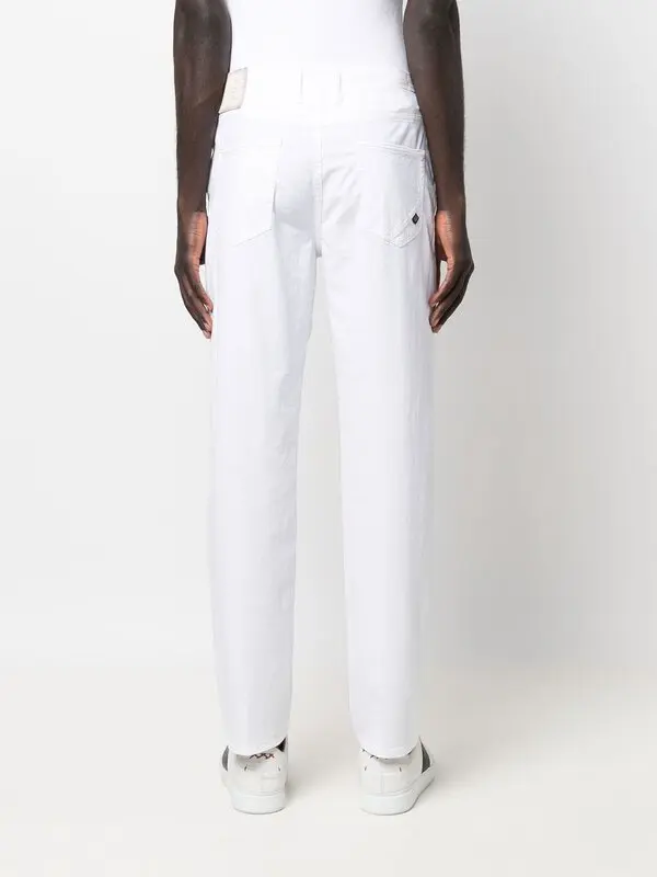 Incotex Pleat-detail Straight-leg Trousers - White