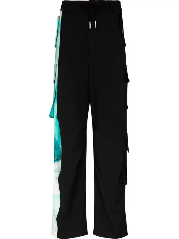 FENG CHEN WANG Panelled Drawstring Cargo Pants