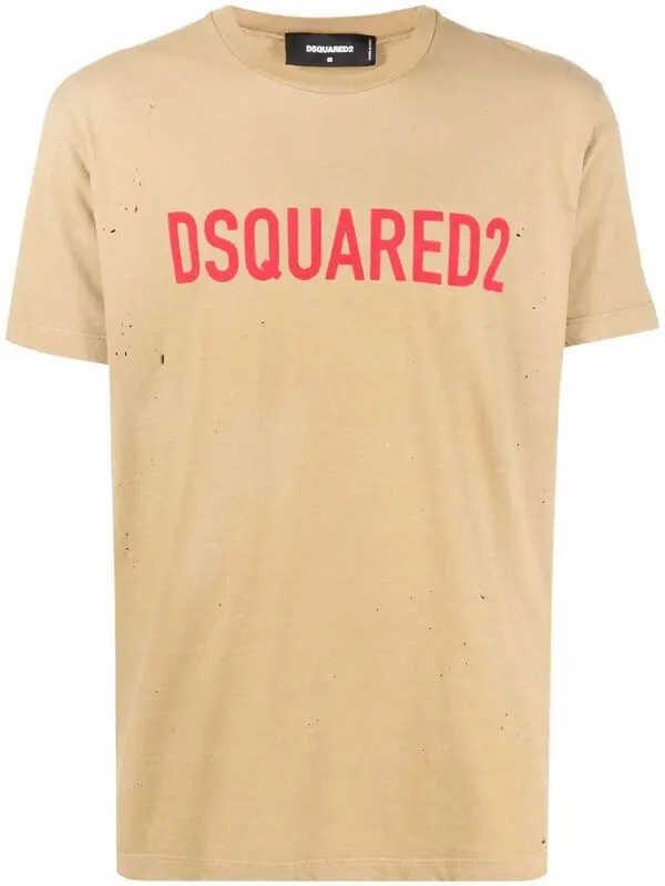 Dsquared2 Logo-print Short-sleeve T-shirt - Neutrals