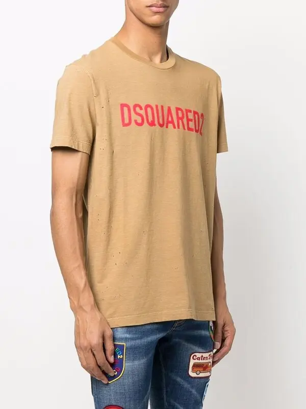 Dsquared2 Logo-print Short-sleeve T-shirt - Neutrals