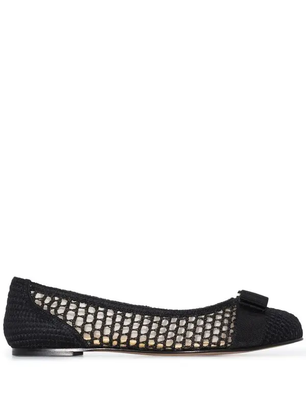 FERRAGAMO Varina Ballerina Shoes - Black
