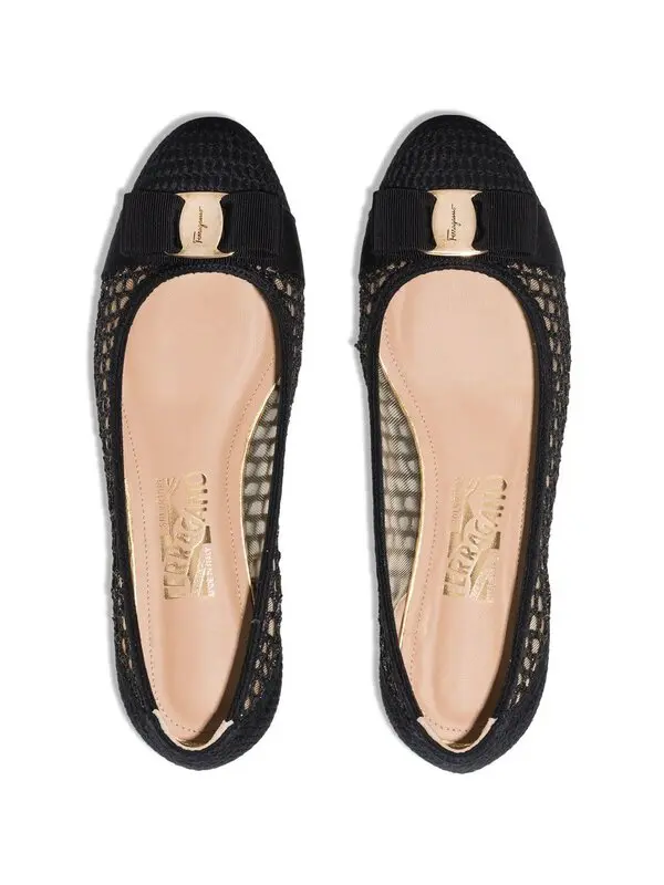 FERRAGAMO Varina Ballerina Shoes - Black
