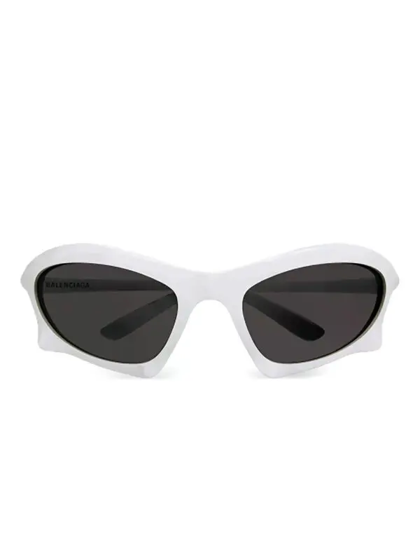 Balenciaga Bat Rectangle Sunglasses - White