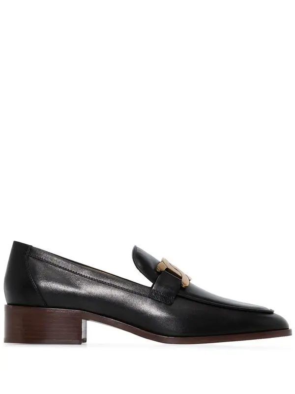 TOD'S Chain-link Detail Loafers - Black