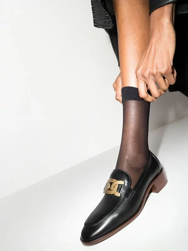 TOD'S Chain-link Detail Loafers - Black