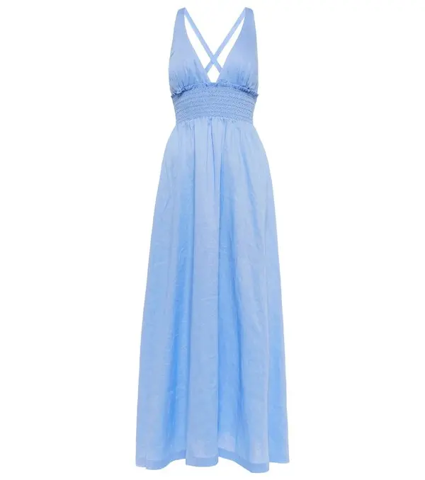 Heidi Klein Linen Maxi Dress In Blue - 30% Off | Editorialist