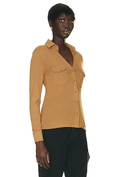 NILI LOTAN Liam Shirt In Brown