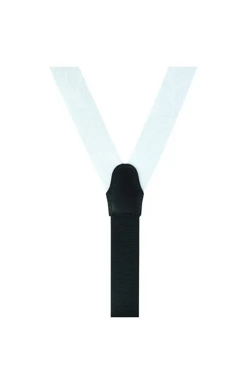 Trafalgar Banbury Paisley Suspenders - White