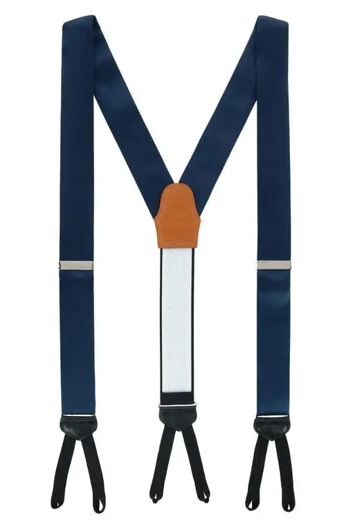 Trafalgar Sutton Silk Suspenders - Navy