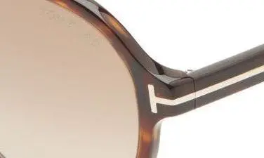 TOM FORD Jeffrey 59mm Pilot Sunglasses - Dark Havana / Gradient Brown