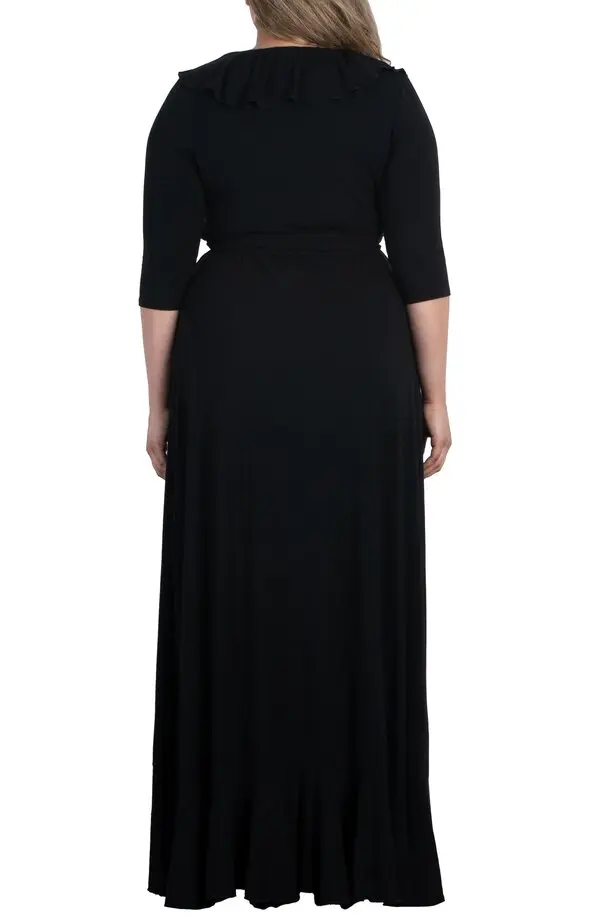 KIYONNA Maritime Ruffle Wrap Maxi Dress