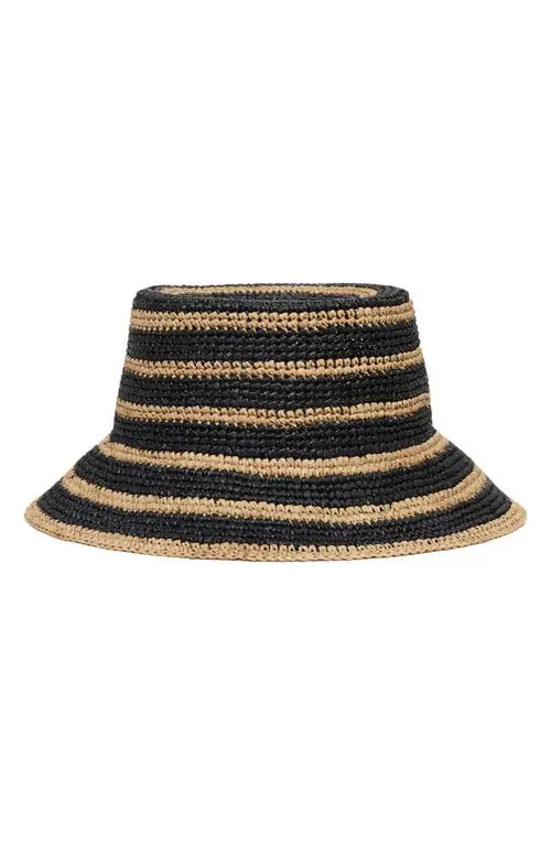 L*Space Isadora Straw Bucket Hat - Natural / Black