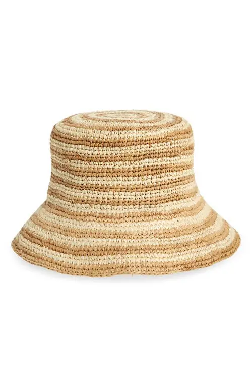 L*Space Isadora Straw Bucket Hat - Natural Stripe