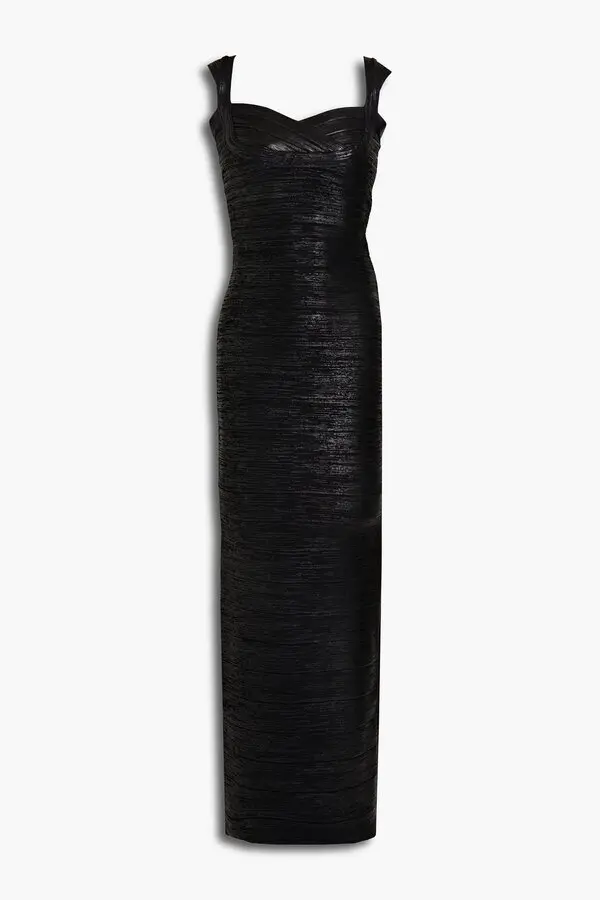 Herve Leger Metallic Bandage Gown - Black