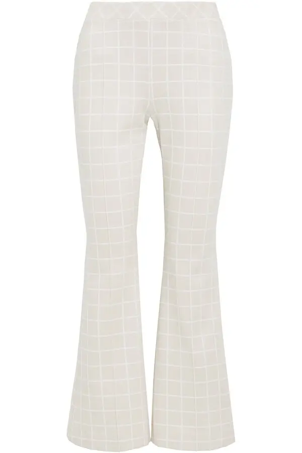 Rosetta Getty Checked Cady Flared Pants