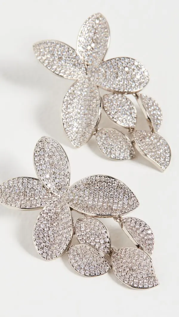Shashi Pave Flower Drop Earrings