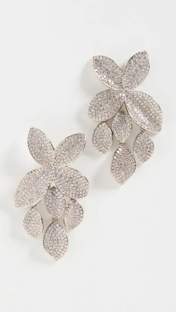 Shashi Pave Flower Drop Earrings
