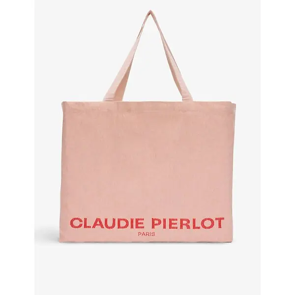 Claudie Pierlot Logo-print Cotton-blend Tote Bag - Roses