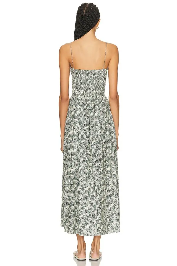 Matteau Shirred Bodice Dress - Vine