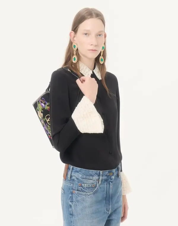 Valentino Garavani Georgette Blouse - Black/ivory
