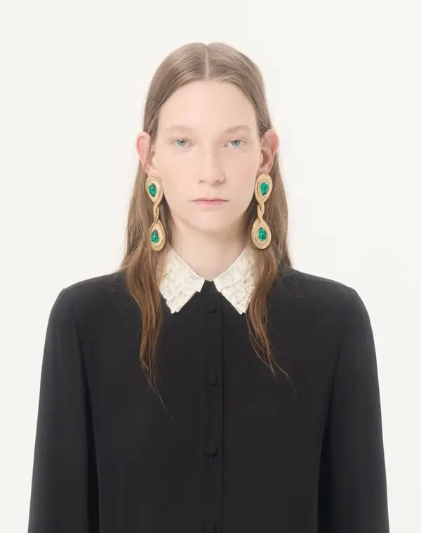 Valentino Garavani Georgette Blouse - Black/ivory