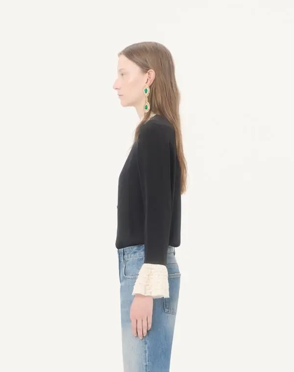 Valentino Garavani Georgette Blouse - Black/ivory