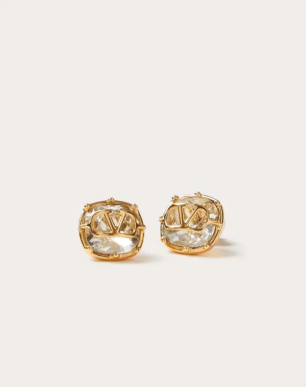 Valentino Garavani Vlogo Signature Metal And Swarovski® Crystal Earrings - Gold