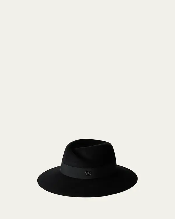 MAISON MICHEL Virginie Fedora Hat - Black