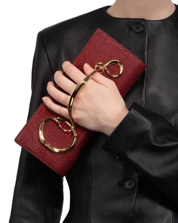 Alexis Bittar Twisted Handle Clutch - Gold