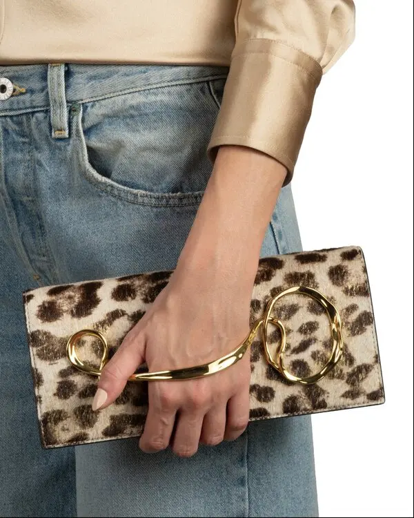 Alexis Bittar Twisted Side Handle Clutch Purse - Gold