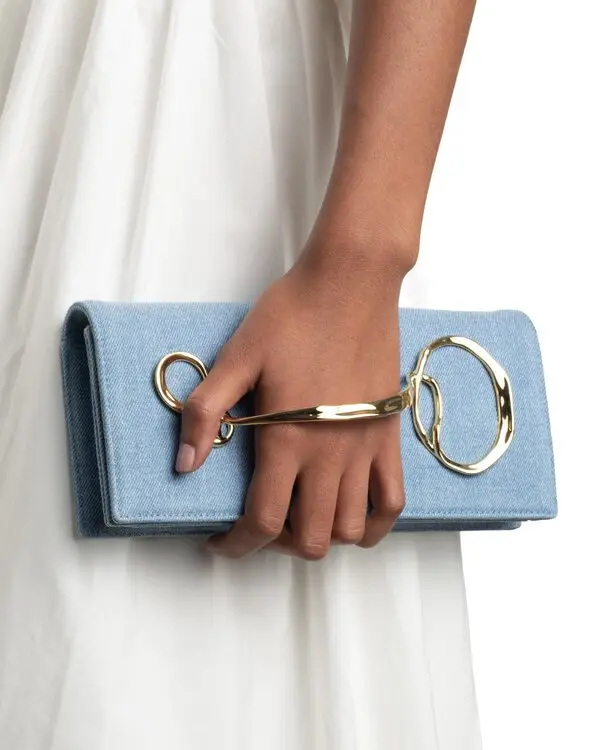Alexis Bittar Twisted Side Handle Clutch Purse - Gold
