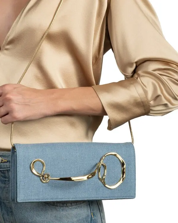 Alexis Bittar Twisted Side Handle Clutch Purse - Gold