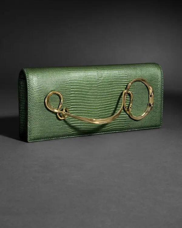 Alexis Bittar Twisted Side Handle Clutch Purse - Gold